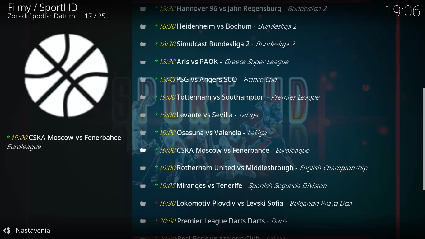 Sport HD prináša športové prenosy zadarmo. - KODI ℹ️ⓝⓕⓞ