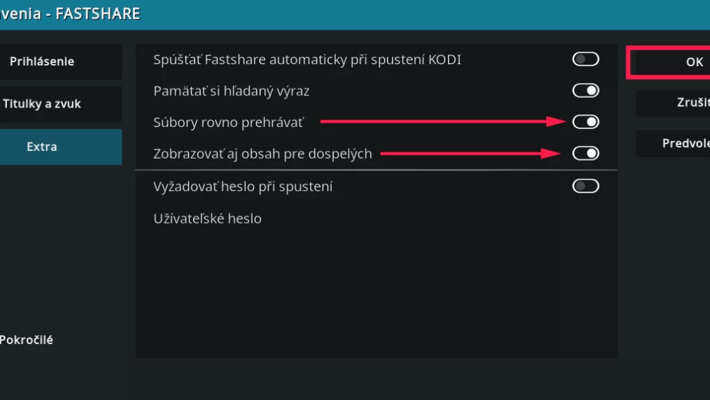 Ako prehrávať FASTSHARE súbory v aplikácií KODI. - KODI ℹ️ⓝⓕⓞ